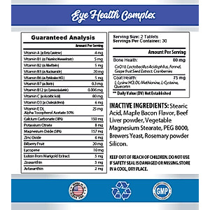 PET SUPPLEMENTS Hip and Joint for Dogs Soft Chews - Dog Total Health Complex - Eye Teeth Hair Joint Support - Advanced - Dogs Vitamins for Hair - 2 Bottles (120 Tablets)