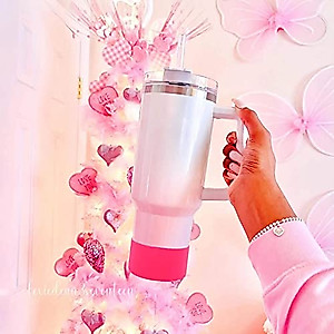 Silicone Boot for Stanley 40 oz Quencher Adventure Tumbler and IceFlow Flip 30 oz 20 oz, Stanley Cup Accessories Protector Bottom Sleeve Cover Bumper for Stanley 40 oz with Handle (Black)