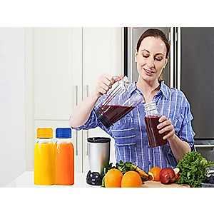 4 OZ Plastic Juice Bottles, Reusable Bulk Beverage Containers, Comes Black lid, for Juice, Milk and Other Beverages, 10 Pcs.