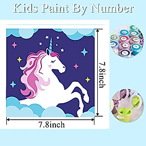 CEUHROG 6 Pack DIY Paint by Numbers for Kids - Paint by Number for Children Beginner Easy Acrylic Watercolor Number Painting Canvas Arts for Kids, Oil Paintin