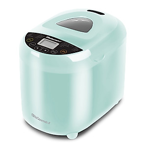 Elite Gourmet EBM8103M Programmable Bread Maker Machine 3 Loaf Sizes, 19 Menu Functions Gluten Free White Wheat Rye French and more, 2 Lbs, Mint