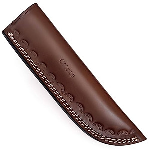 Ottoza Handmade Leather Knife Sheath SIDE DRAW Knife Sheath - Bushcraft Knife Sheath - Hunting Knife Sheath - Survival Knife Sheath - Vertical Knife Sheath Dark Brown TOP GRAIN LEATHER No:111