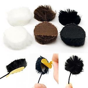 URSA Fur Circles - Mini Windshields for Lavalier/Lapel Microphones. Reduce Wind Noise & Clothing Rustle. Compatible with Sennheiser, RODE, Sanken, Tascam & More (9x Circles + 30x Stickies, MultiPack)