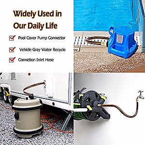 Black-Orange Garden Short Hose 5/8 in. x 6 ft. Hose Reel Lead in Hose, Male/Female Solid Brass Fittings, No Leaking, Short Connector Hose for Water Softener, Dehumidifier, Camp RV, Janitor Sink Hose