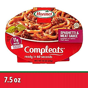 HORMEL COMPLEATS Spaghetti & Meat Sauce Microwave Tray, 7.5 oz. (7 Pack)