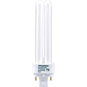 SYLVANIA Ecologic DULUX Double Compact Fluorescent Lamp with 4-Pin Base, 13W, 2700K, 82 CRI, For Electronic and Dimming Ballasts, Frosted, White (20682)