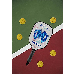 MCALEX Pickleball Paddles, Graphite Pickleball Paddle, Graphite Carbon Fiber Surface with Cushion Comfort Grip Easy to Hold, 8.2 Ounces (Blue/White)