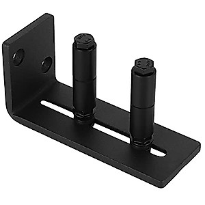 Barn Door Guide Black, Carbon Steel Sliding Barn Door Floor Guide for Bottom Adjustable Roller and Wall Mount System, Smoothly and Quietly 4.1x1.6in