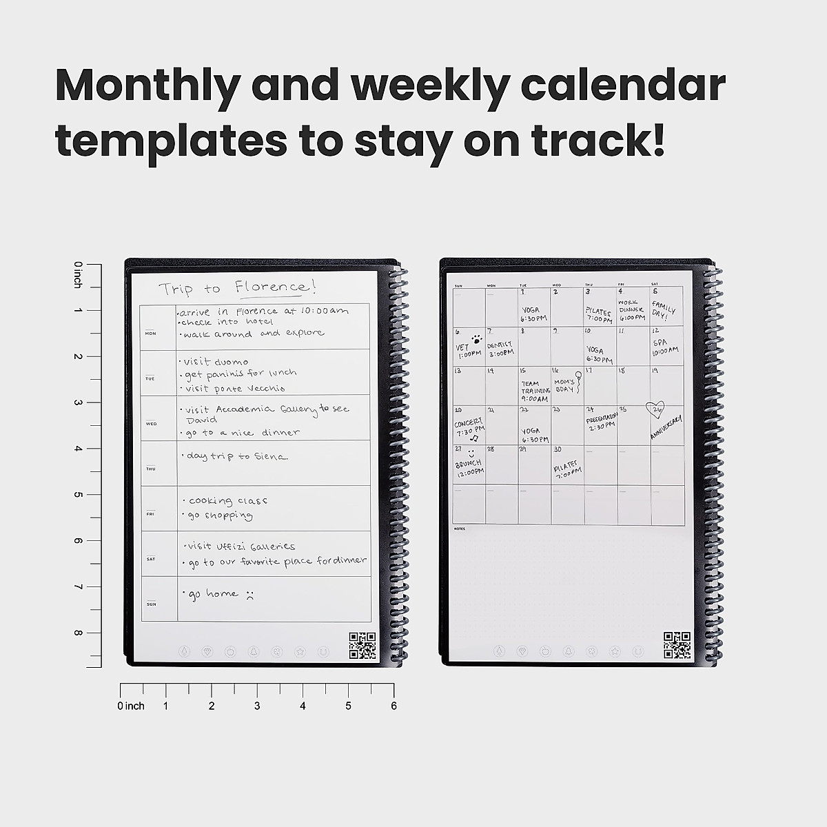 Rocketbook Fusion Smart Reusable Notebook - Calendar, To-Do Lists, and Note Template Pages with 1 Pilot Frixion Pen and 1 Microfiber Cloth Included - Neptune Teal Cover, Executive Size (6" x 8.9")