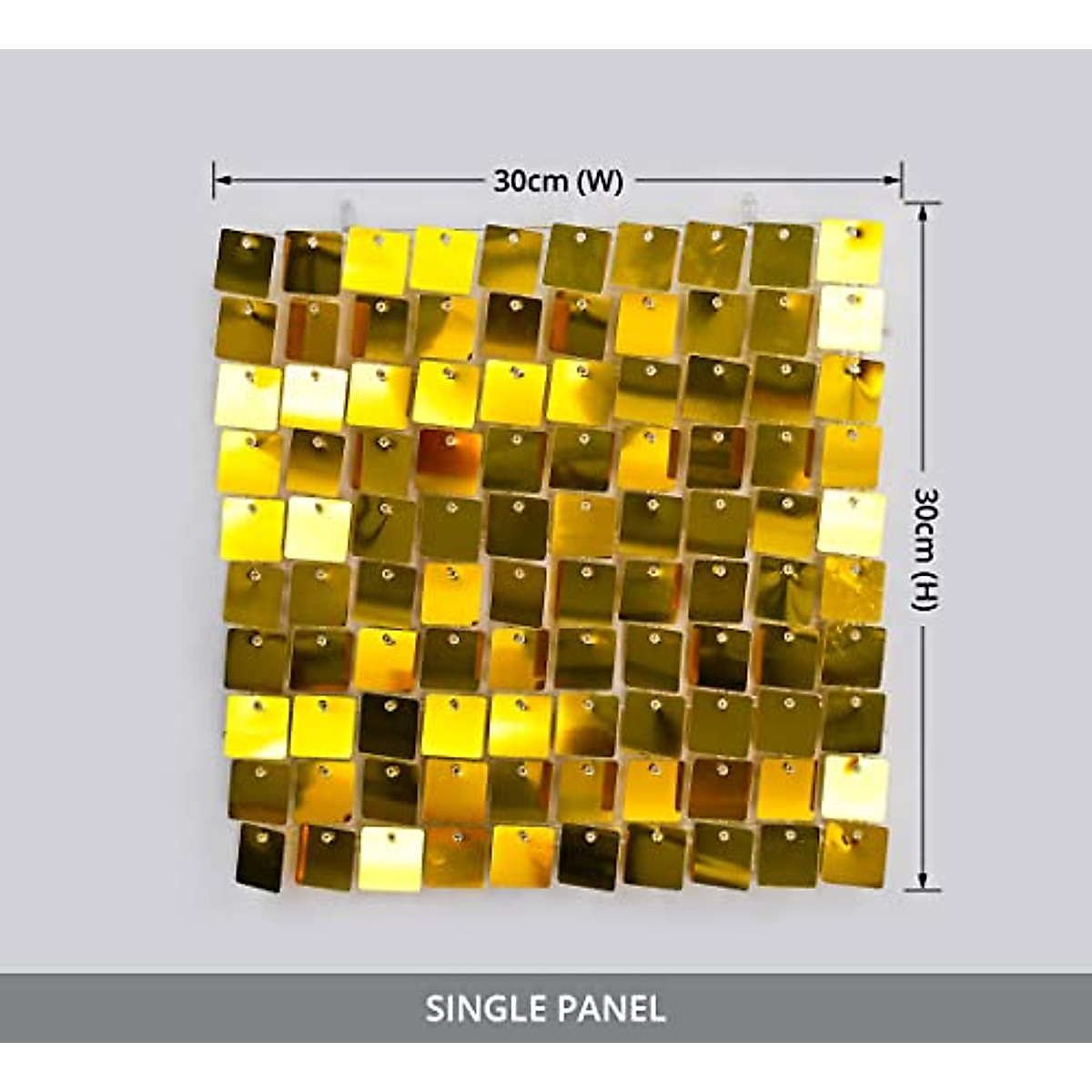 BannerBuzz Shimmer Panel Backdrop, Made of Premium Quality Plastic (Gold, 6' W X 8' H)