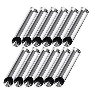Meao 30 Pcs Non-Stick Cream Horn Cones Tubes Stainless Steel Screw Croissant Pastry Baking Moulds Set, Cannoli Form Roll Mould Shaper for Christmas Anniversary and Daily Use #7