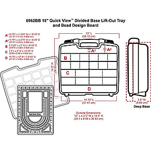 ArtBin 6962BB Quick View Bead Box, Portable Art & Craft Organizer with Bead Tray, Portable Art & Craft Storage Box, Clear