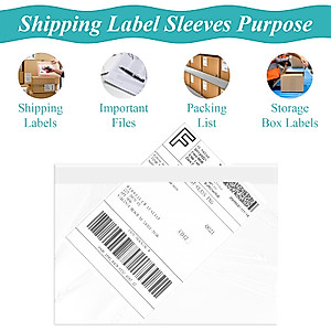 100 Pack 7.5" x 5.5" Clear Self-Adhesive Top Loading Packing List/Shipping Label Envelopes Pouches