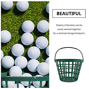 Toddmomy 1pcs Golf Ball Basket,Plastic Golf Ball Bucket Golfball Storage Container with Handle for Outdoor Sport Stadium Accessories,50pcs Ball