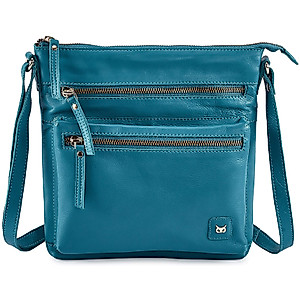 Wise Owl Accessories Real Leather Crossbody Bag Purse for Women Bundled with RFID Long Bifold Wallet (Set of 2)