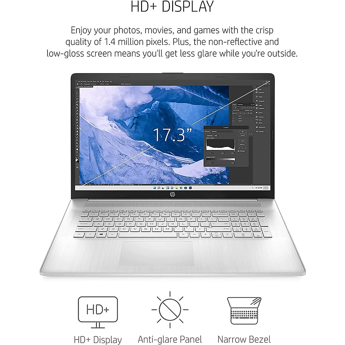 HP 2023 Newest 17 Laptop, for Business and Students, 17.3 Inch Display, Intel Core i3-1125G4 Processor, 16GB RAM, 512GB SSD, Intel UHD Graphics, WiFi, Bluetooth, USB A&C, Windows 11 Home in S Mode