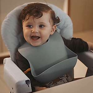 Moonkie Silicone Baby Bibs Set Of 2 | BPA Free Waterproof | Soft Flexible Adjustable Silicone Bibs for Babies & Toddlers(Tradewinds/Teal)