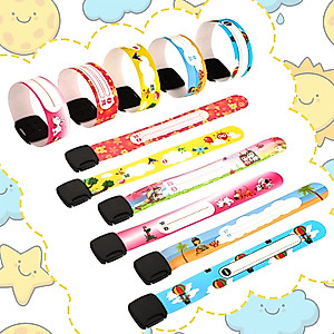 14 Pieces Children Safety ID Wristband Reusable Identification Bracelets Waterproof ID Band Safety Wristband for Boys and Girls (Cute Style)