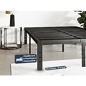FSCHOS Bed-Frame-Queen, 12 Inch Metal Platform Queen-Size-Bed-Frame No Box Spring Needed, Heavy Duty Queen Size Bed Frame Easy Assembly, Noise Free, Black