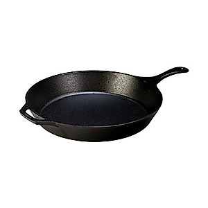 Lodge 15 Inch Cast Iron Skillet and 10.5-inch Square Grill Pan Bundle