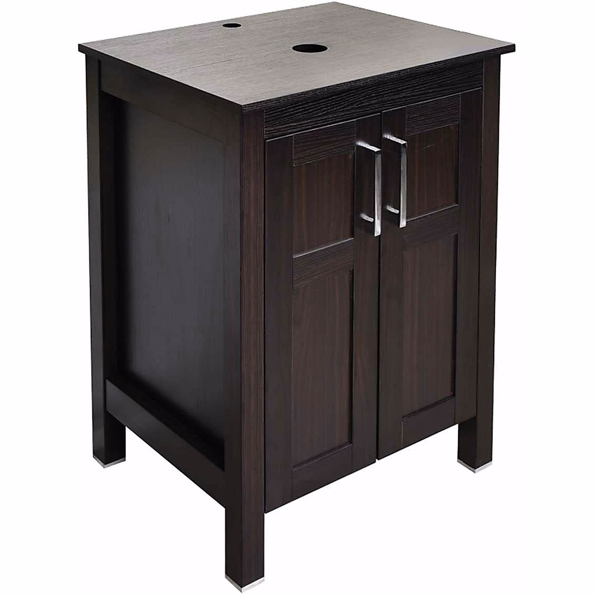 SHWQ 24'' Bathroom Vanity Cabinet with Mirror Glass Ceramic Sink Faucet Combo Brown Cabinet Bathroom cabinets Bathroom Accessories Bathroom Set Bathroom Sets Bath Accessories