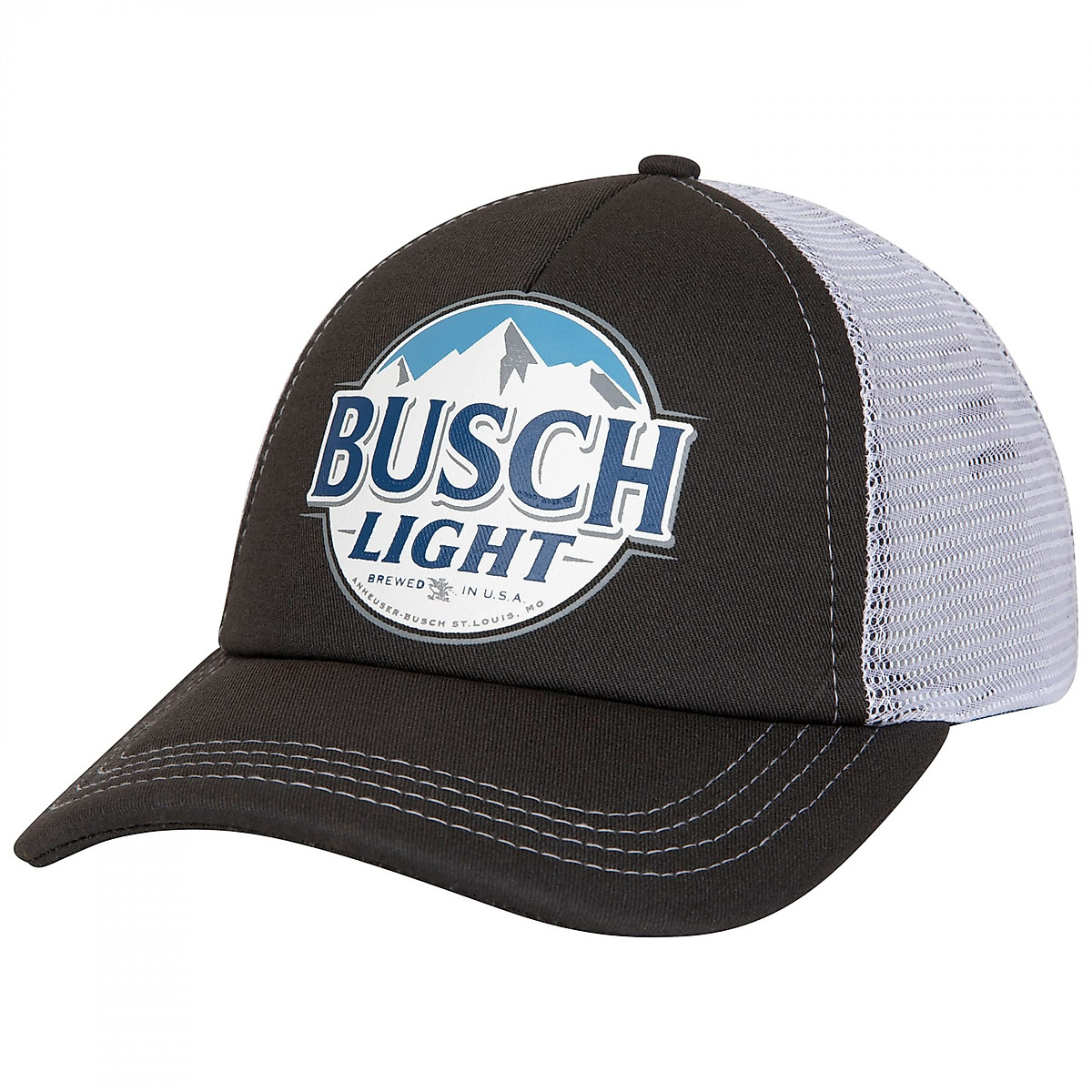H3 Sportgear Busch Light Curved Brim Snapback Hat Grey