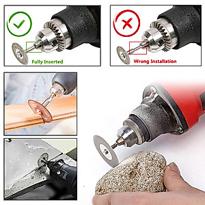 Yakamoz 10Pcs Assorted Small Diamond Cutting Wheel with Mandrel Cutoff Disc Blades Rotary Cutter Tool Kit for Metal Stone Tile, 16mm - 60mm Cutting Dia.