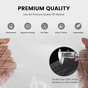 PTEROMY Thickened Disposable Rain Ponchos for Adults, 1.5mil Rain Poncho (5Pk)