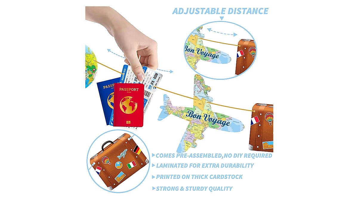 Travel Theme Party Banners - Adventure Awaits Decorations