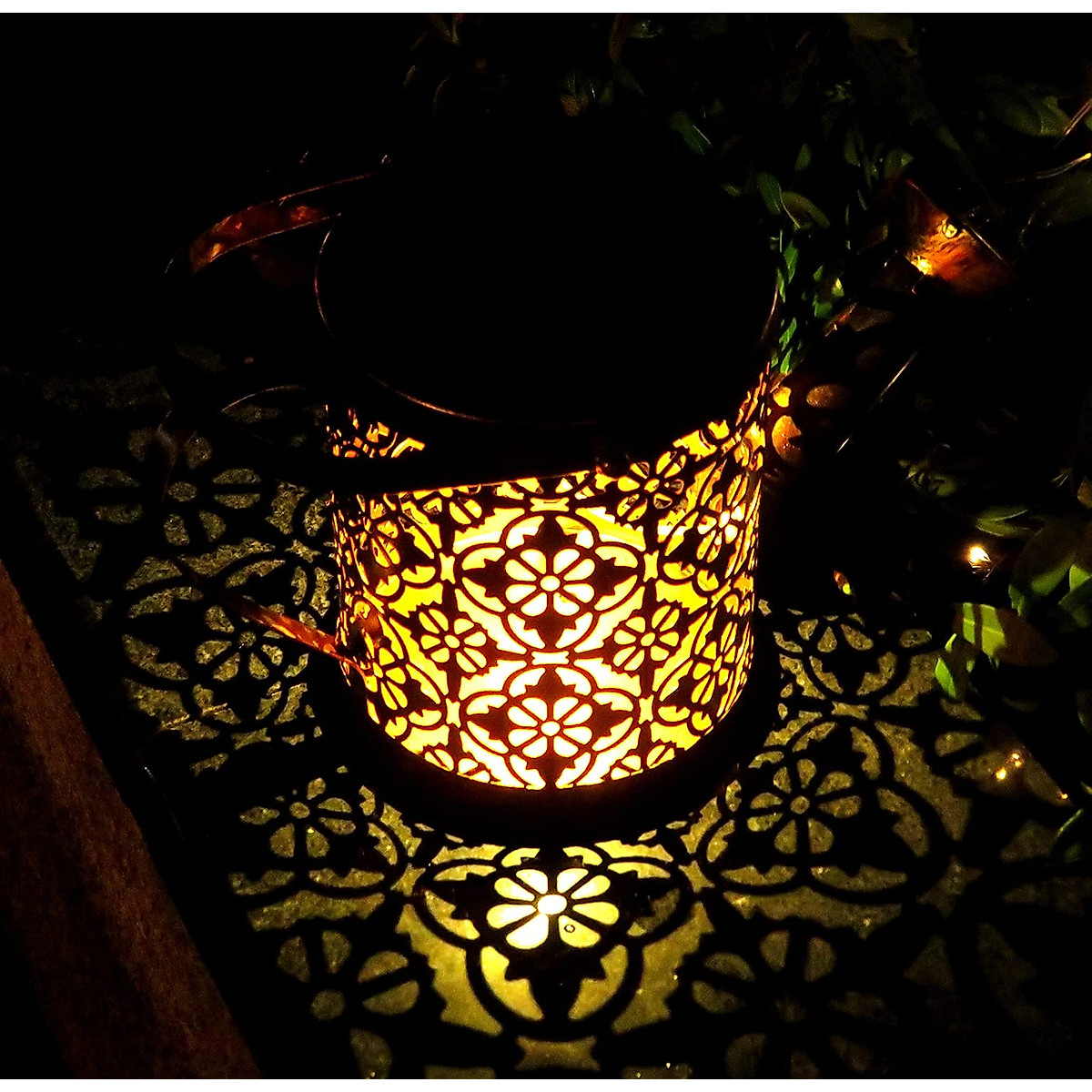 Outdoor Solar Lights Garden Decor - Meteor Light Outdoor Garden Decoration Lights Solar Powered Patio Decor Waterproof Pathway Landscape Lights Art Watering Pot Star Shower Solar Lights