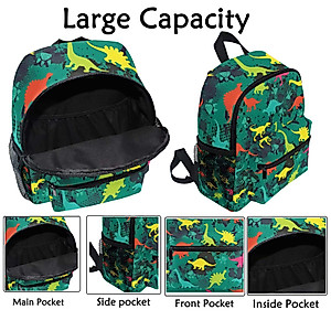 Dinosaur Backpack Animal Dino Backpacks Bookbag Toddler Daypack for Kids Girls Boys with Chest Strap Mini School Bags Water Resistant Durable for School Student