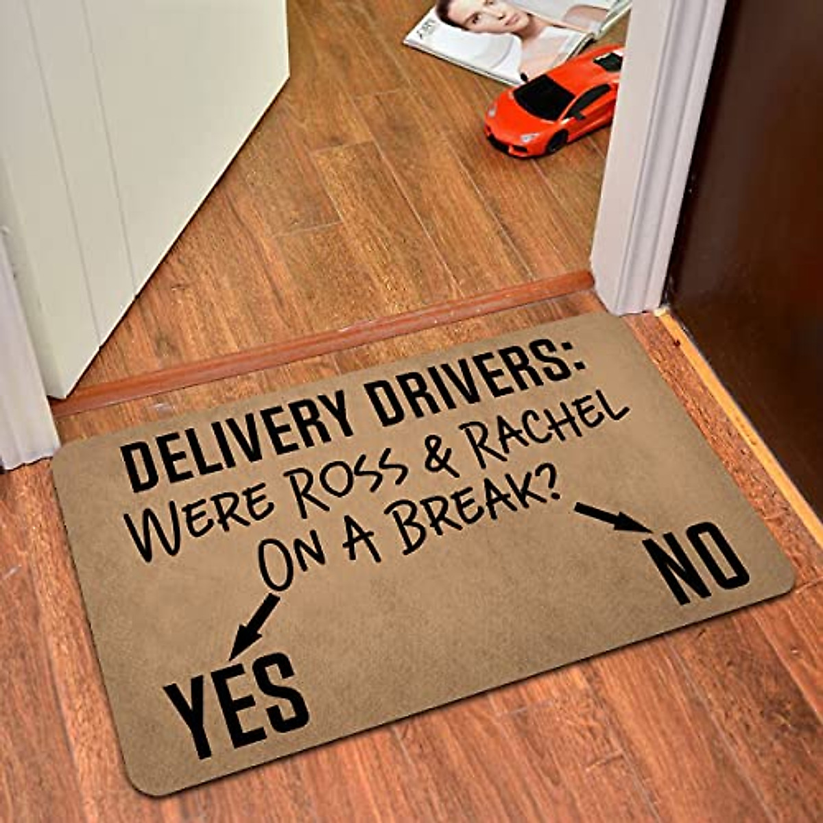 Funny Welcome Doormat Front Porch Rugs With Rubber Back 30"(L) x 18"(W)Were Ross & Rachel On A Break Monogram Doormat for Entrance Way Front Porch Decor Mat No Slip Kitchen Rugs and Mats Novelty Gift