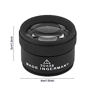 Lwuey 30X Optics Magnifying Loupes, Jewelry Loupe Microscope Pocket Glass Magnifier Portable Handheld Eye Loop Dome Desktop Seniors Reading Lens for Watch Repair Coins Stamps Scope Map Newspapers