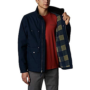 Columbia Men's Loma Vista Jacket, Collegiate Navy/Stone Green Plaid, Large
