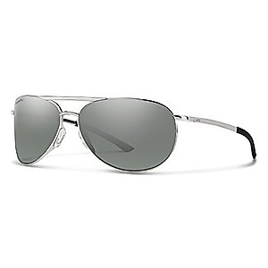 SMITH Serpico Slim 2 Lifestyle Sunglasses - Silver | Chromapop Polarized Platinum Mirror