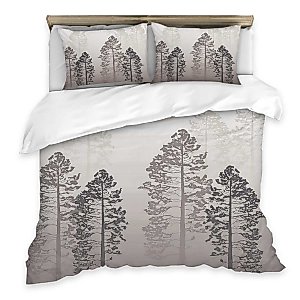 Country Microfiber Comforter Cover Set Full/Queen Size, 3Pcs Warm Taupe Duvet Cover Set Boho Comforter with 2 Pillowcases Queen(90"X90")