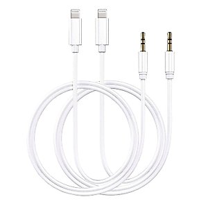Veetone 2 Pack Aux Cord for iPhone, 3.3ft [Apple MFi Certified] Lightning to 3.5mm AUX Audio Cable Compatible for iPhone 14 13 12 11 XS XR X 8 7 for Home Car Stereo/Headphone/Speaker, Support All iOS