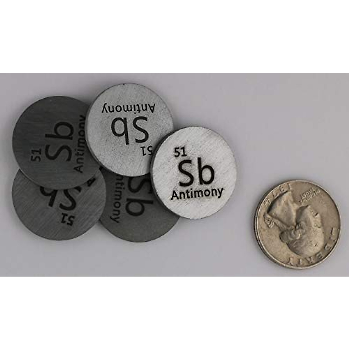 Antimony (Sb) 24.26mm Metal Disc 99.9% Pure for Collection or Experiments