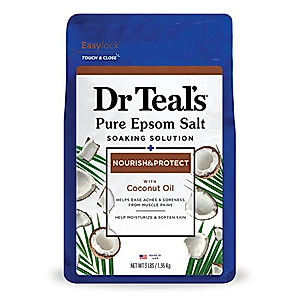 Dr Teal's Salt Soak with Pure Epsom Salt, Nourish & Protect with Coconut Oil, 3 lbs