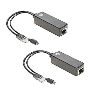UCTRONICS for Raspberry Pi PoE Splitter 5V [2-Pack] - Active PoE to Micro USB Adapter, IEEE 802.3af Compliant, for Tablets, Dropcam and Raspberry Pi 2/3, and More