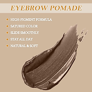 Eyebrow Stamp Stencil Kit for Perfect Bushy Eyebrows,20 Eyebrow Stencils,Brow Stamp Trio Kit with Sponge Applicator,Waterproof Eyebrow Pomade,Dual-ended Eyebrow Brush-Soft Brown