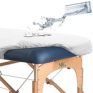 NRG Reusable Protective Massage Table Cover, 10-Pack - Waterproof Massage Bed Cover - Spa Bed Cover - Vinyl Massage Table Cover Fitted - Easily Wipes Clean Between Clients - Machine Washable