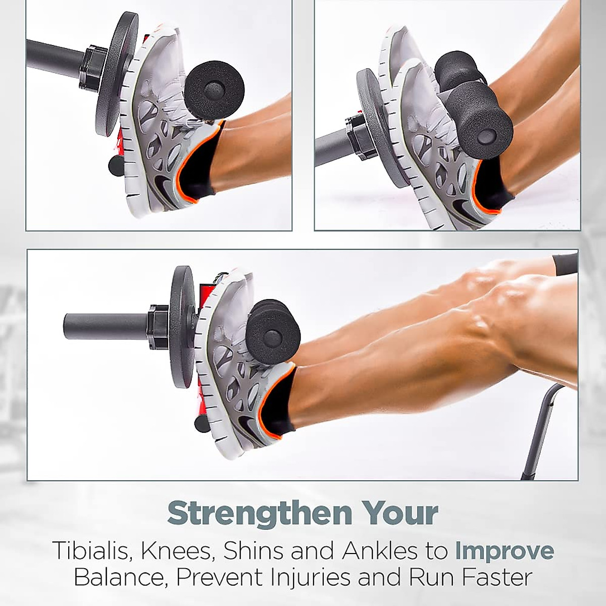 LoGest Adjustable Tib Bar - Tibialis Anterior Exercise Equipment - Heavy Duty Fitness Machine Olympic Plates Use for Strength Training Lower Leg Machine Knees Shins & Ankles Nordic Tibialis Trainer .