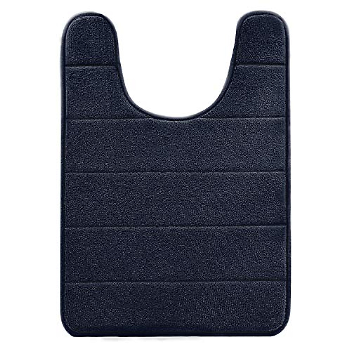 Betus U-Shaped Contour Memory Foam Toilet Mat - Non-Slip Backing, Water Absorbent, Machine Washable, Super Cozy - Luxurious Velvet Comfort Washroom Rug - 16"x24" (Black)