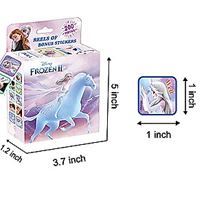 3 Pack Frozen Kids Sticker in 30 Designs,600 Pcs 1-1/2 Inch Self Adhesive Label Roll Stickers for Kids and Teacher(Princess )