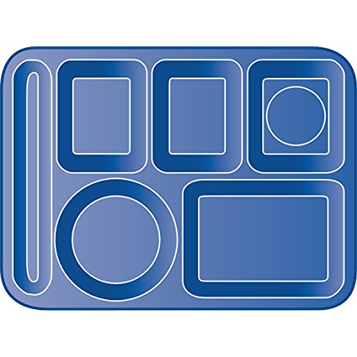 Carlisle FoodService Products Left-Hand Heavyweight 6-Compartment Melamine Tray 10" x 14" - Forest Green