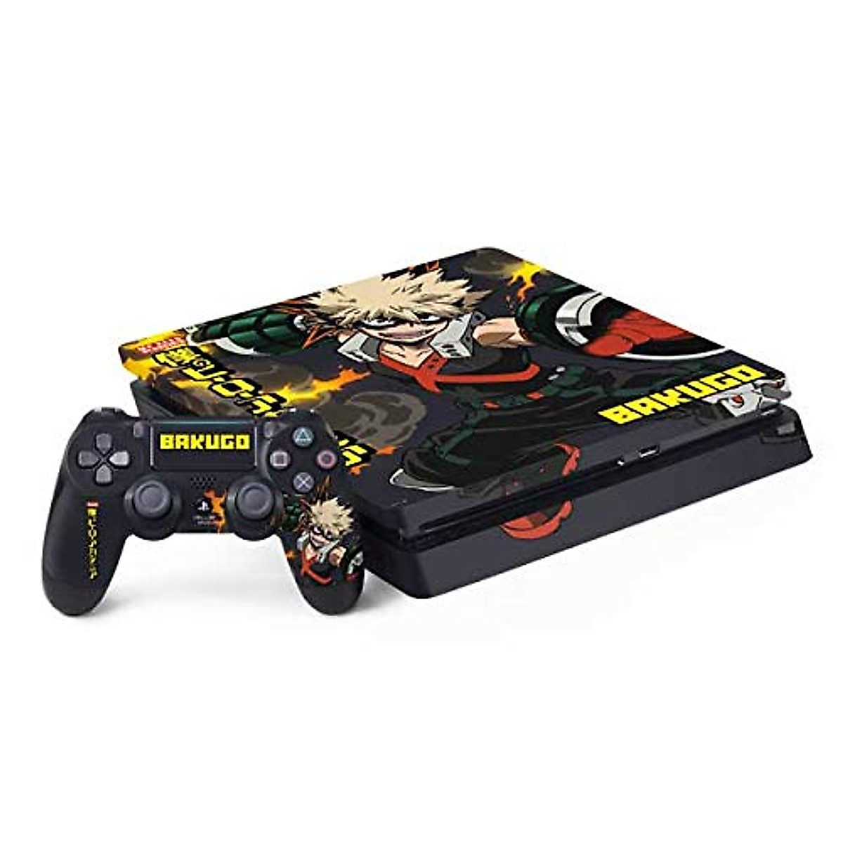 Skinit Decal Gaming Skin Compatible with PS4 Slim Bundle - Officially Licensed Funimation Katsuki Bakugo Design