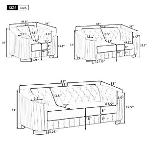 Merax Mid-Century Modern 3 Seater Sofa with Thick Removable Seat Cushion, and Rubber Wood Legs, Velvet Upholstered Couch for Living Room, Bedroom, or Small Space, Beige