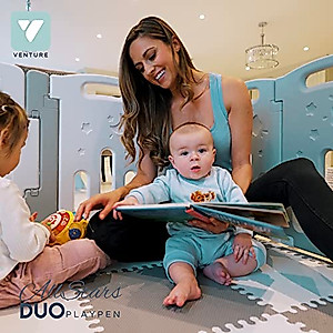 Venture All Stars Duo Lite Baby Playpen with Play Fitted Mats, Multi Award Winner