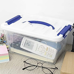 Inhouse Clear Plastic Storage Bin with Lid, Latching Tote Bin 6 Quart, 2 Packs